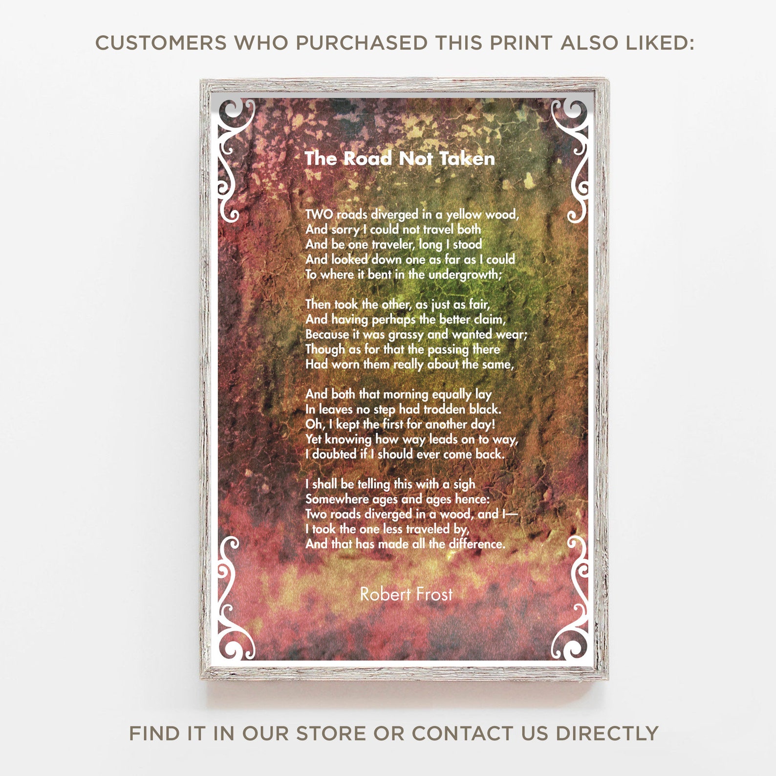 The Road Not Taken Poem Dirt Road Art Print Poster Gift - Etsy Australia