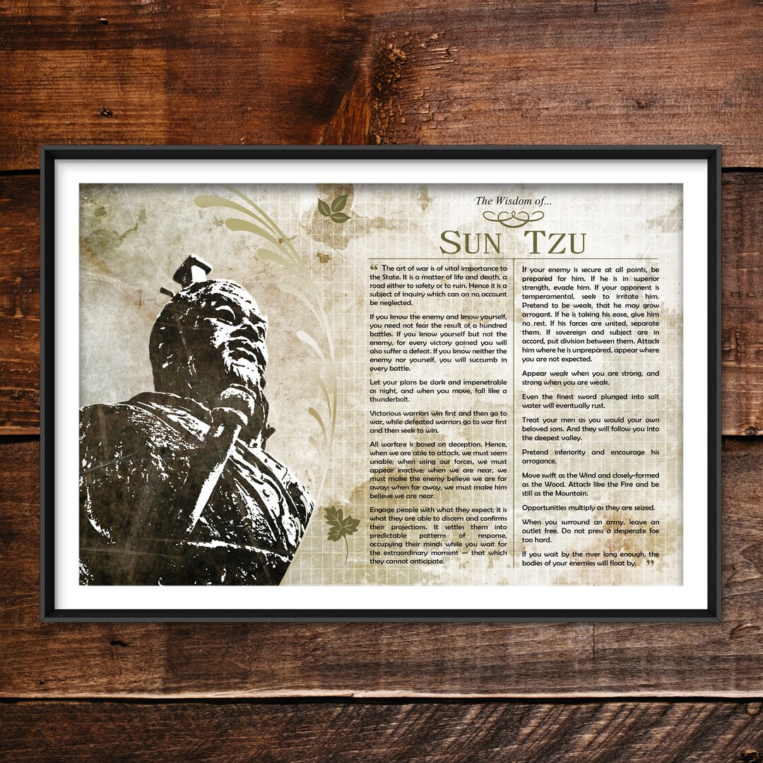 Sun Tzu Greatest Quotes - Original Art Print Featuring His Deepest ...