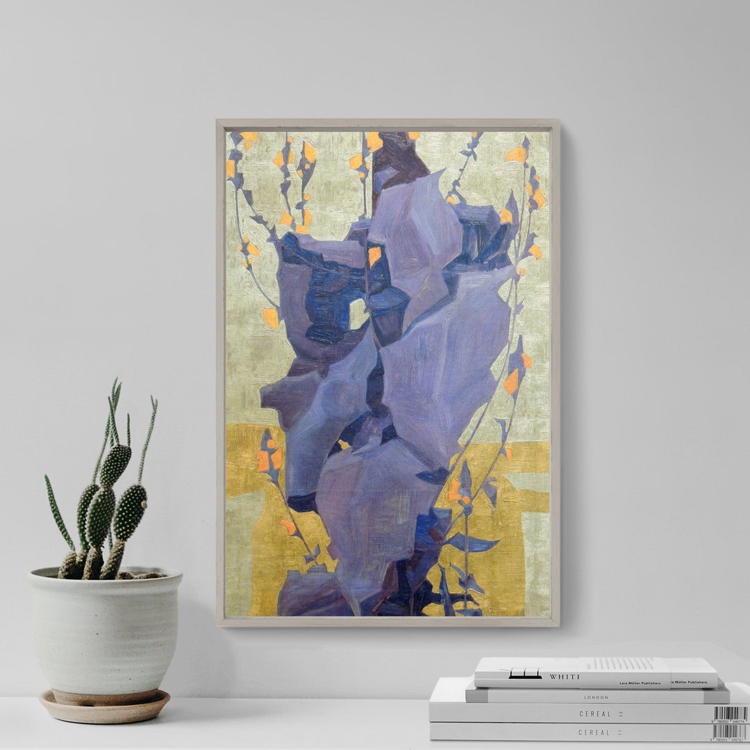 Egon Schiele - Stylized Flowers in Front of Decorative Background (1910 ...