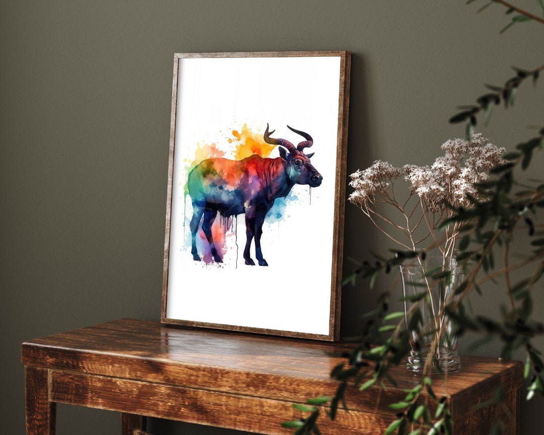 Watercolour Animal Bongo - Art Print Poster Painting - Museum Quality ...