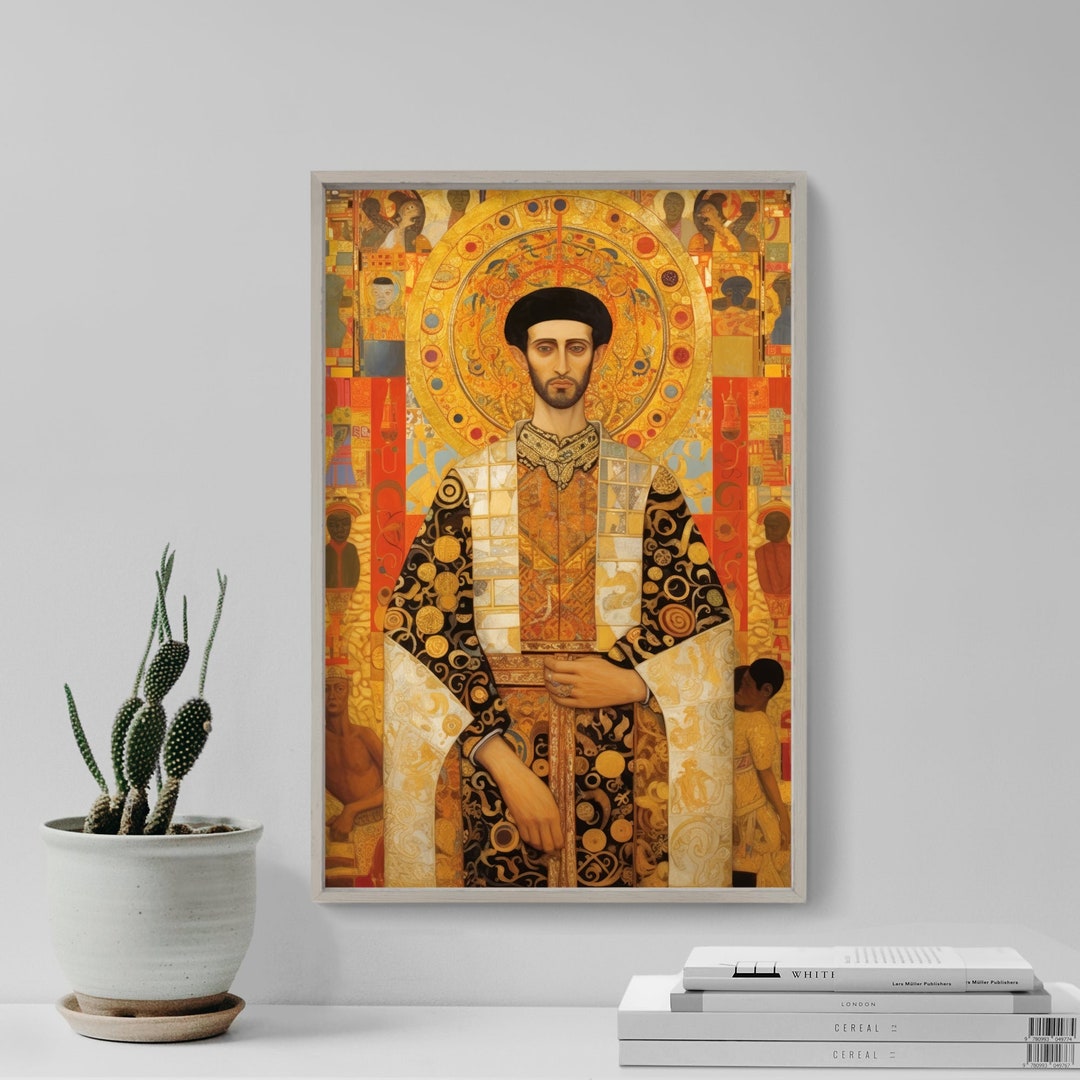 Akbar the Great Inspired by Gustav Klimt / Foley - Art Print Poster Painting - Museum Quality ...