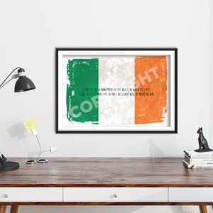 Irish Flag Motivational Print - National Pride Quote - Unique Photo ...