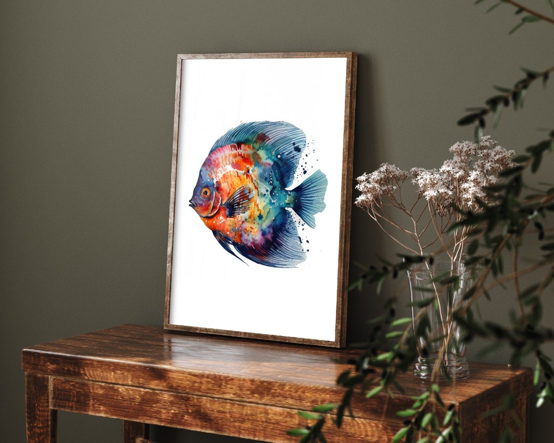 Watercolour Animal Discus - Art Print Poster Painting - Museum Quality ...