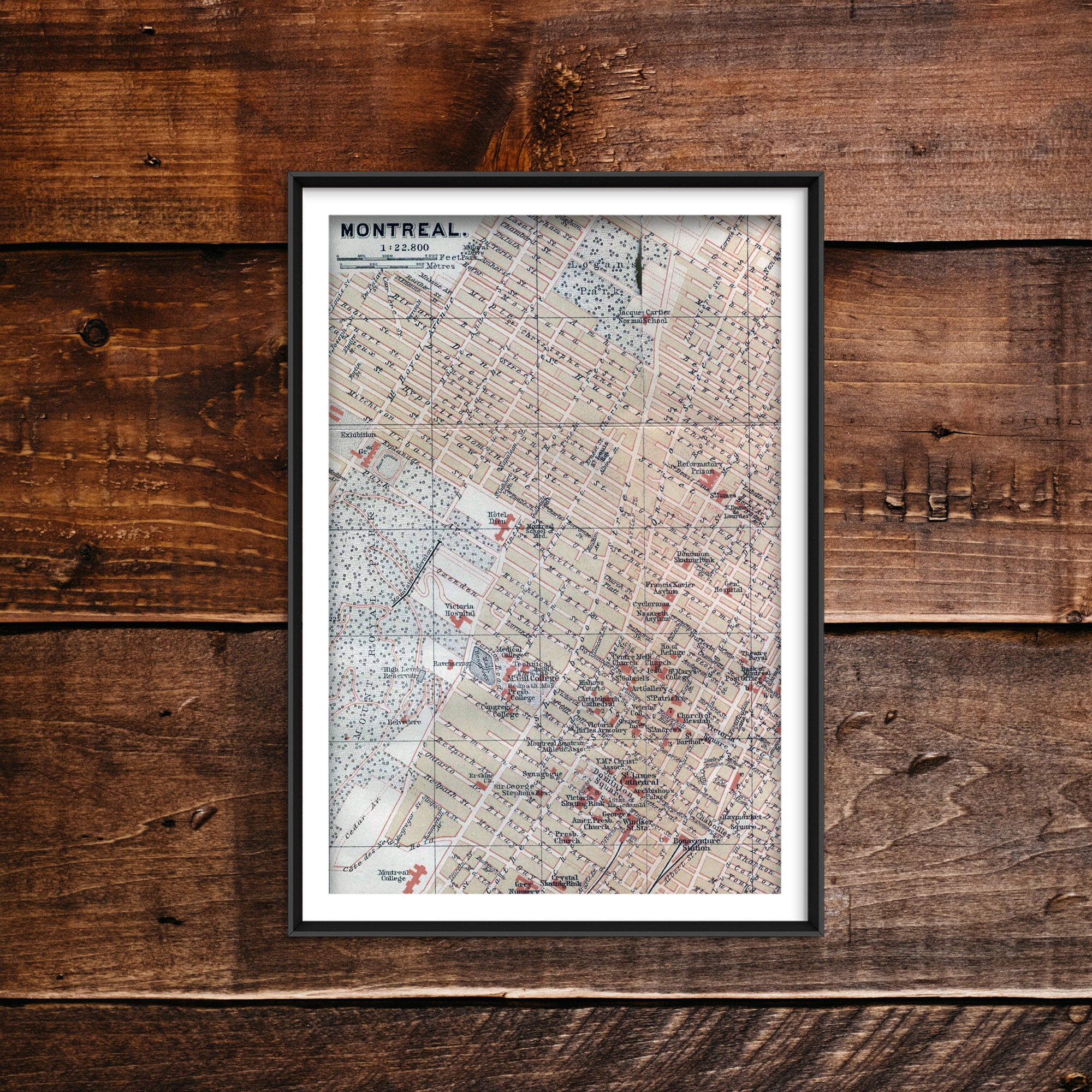 Reproduction of a Vintage Map of Montreal, Canada From 1894 - Photo ...