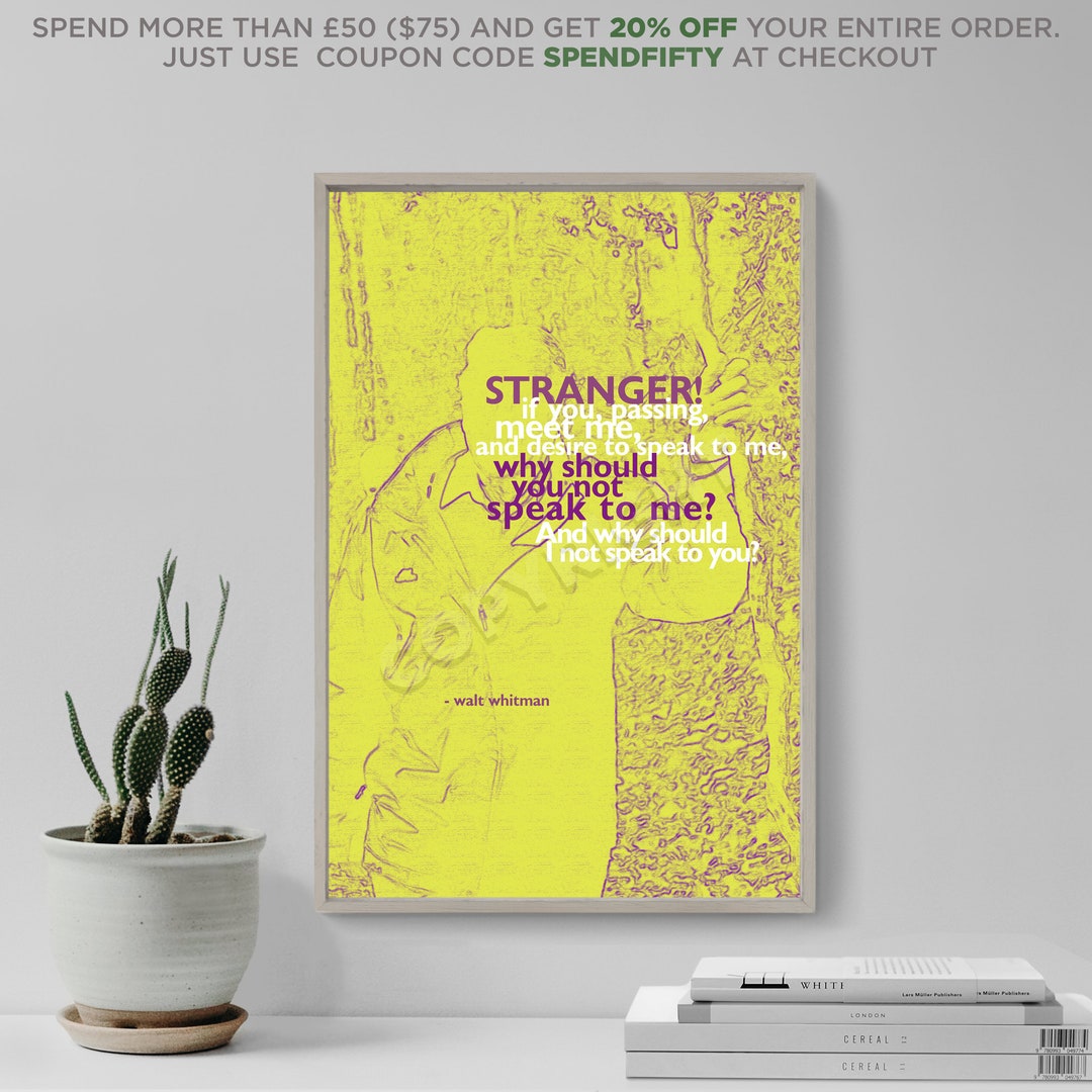 Stranger - Poem by Walt Whitman - Art Print Poster Gift Photo Quote ...