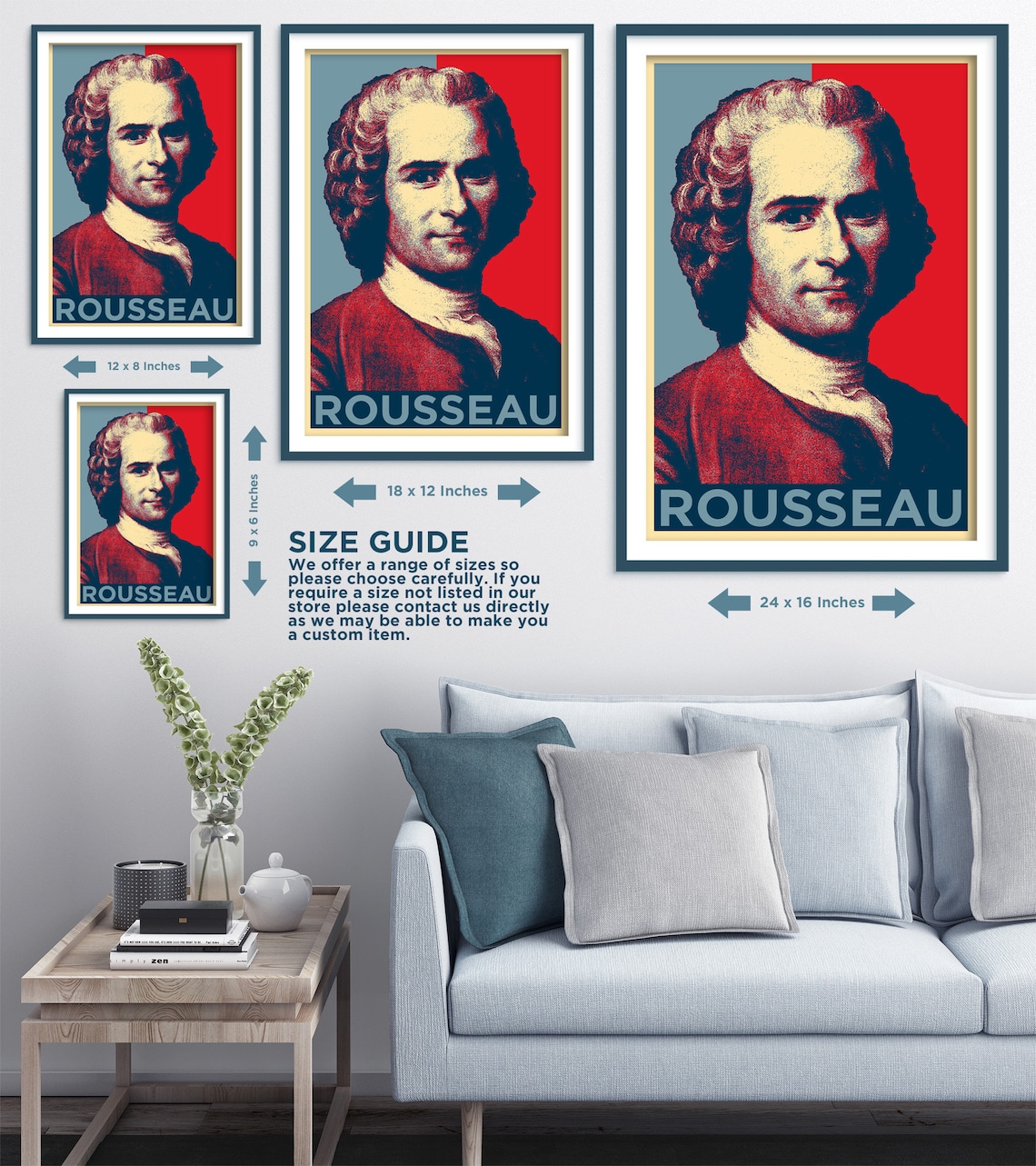 Jean Jacques Rousseau Original Art Print - Photo Poster Gift Decor ...