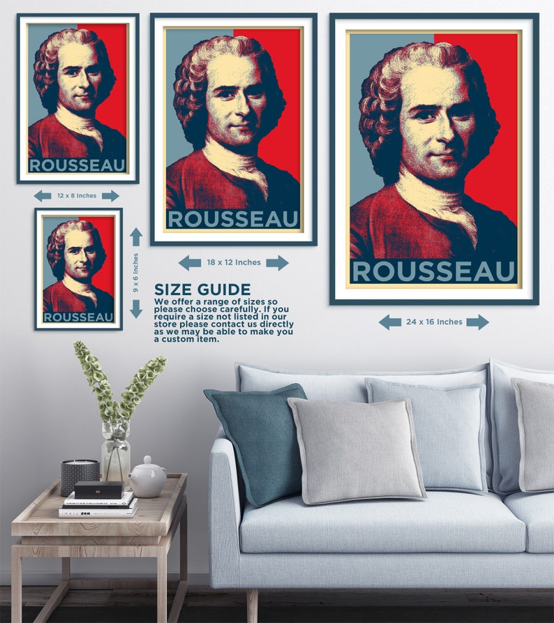 Jean Jacques Rousseau Original Art Print - Photo Poster Gift Decor ...