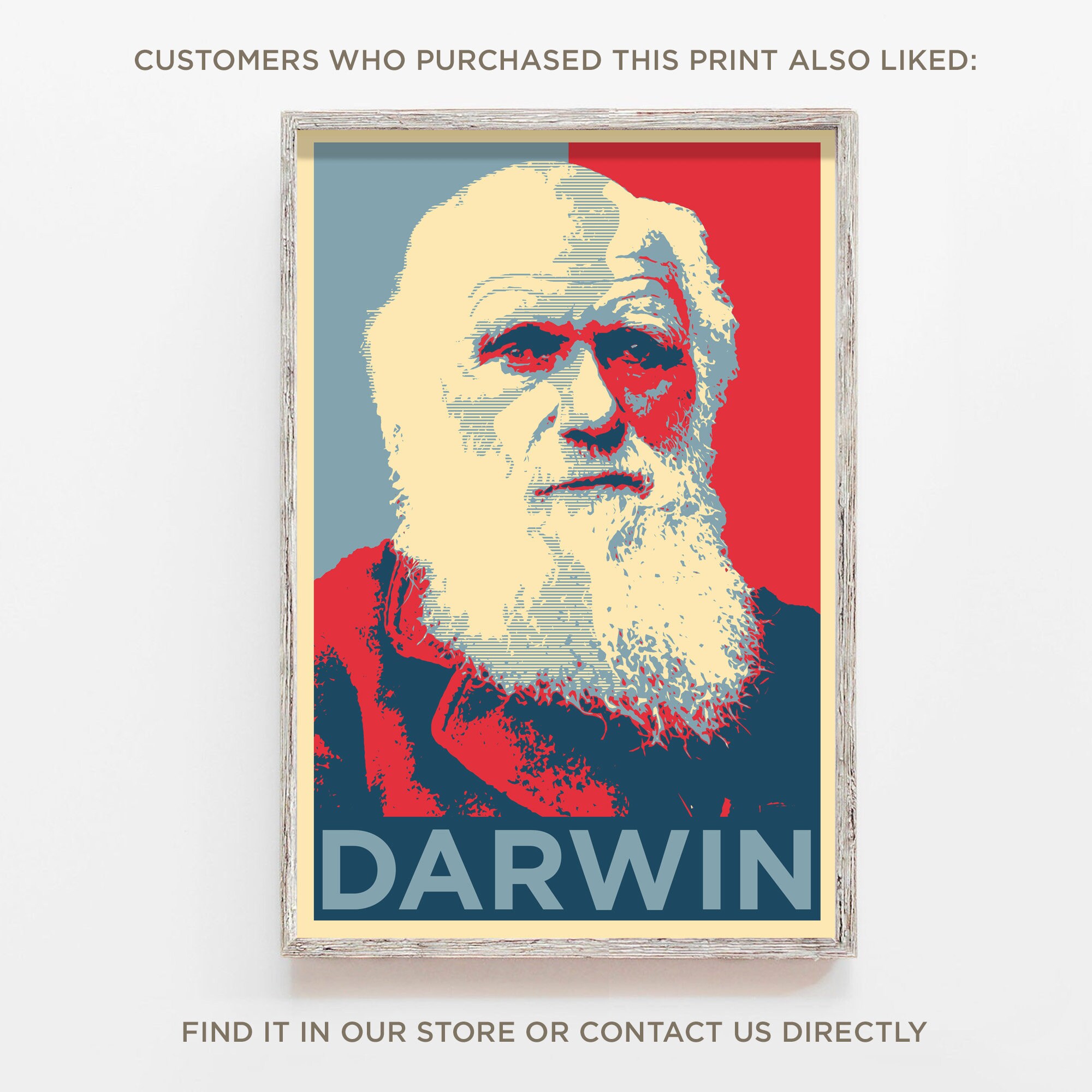 Charles Darwin Art Print With Quote Photo Poster Gift Wall | Etsy