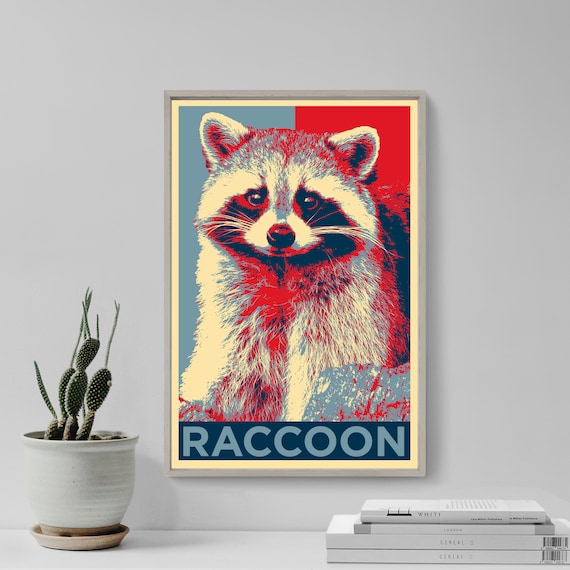 Raccoon Original Art Print Photo Poster Gift Wall Home Decor | Etsy