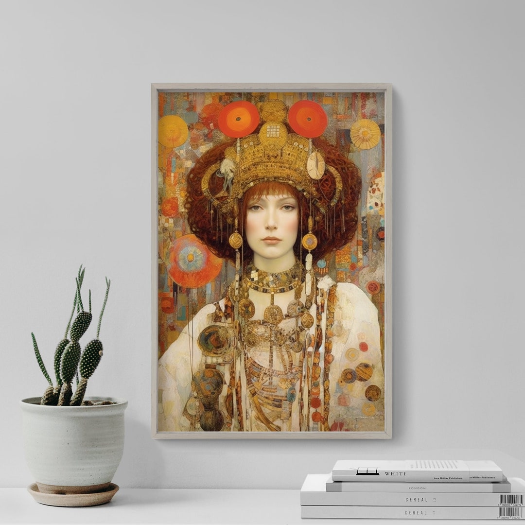 English Monarch Queen Anne Inspired by Gustav Klimt / Foley - Art Print ...