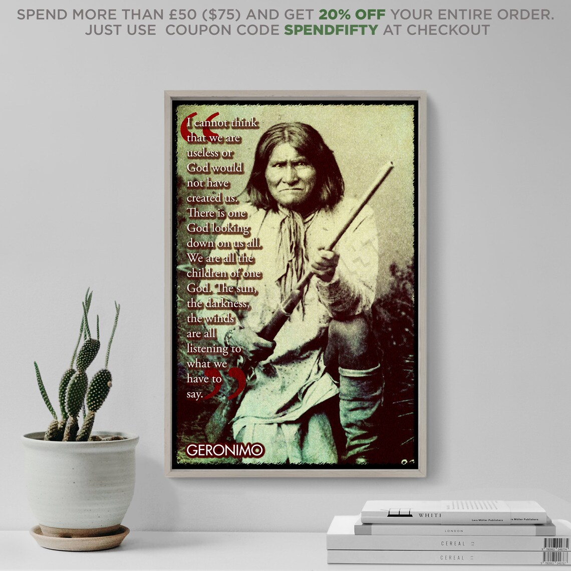 Geronimo Original Art Print Photo Poster Gift With Quote - Etsy