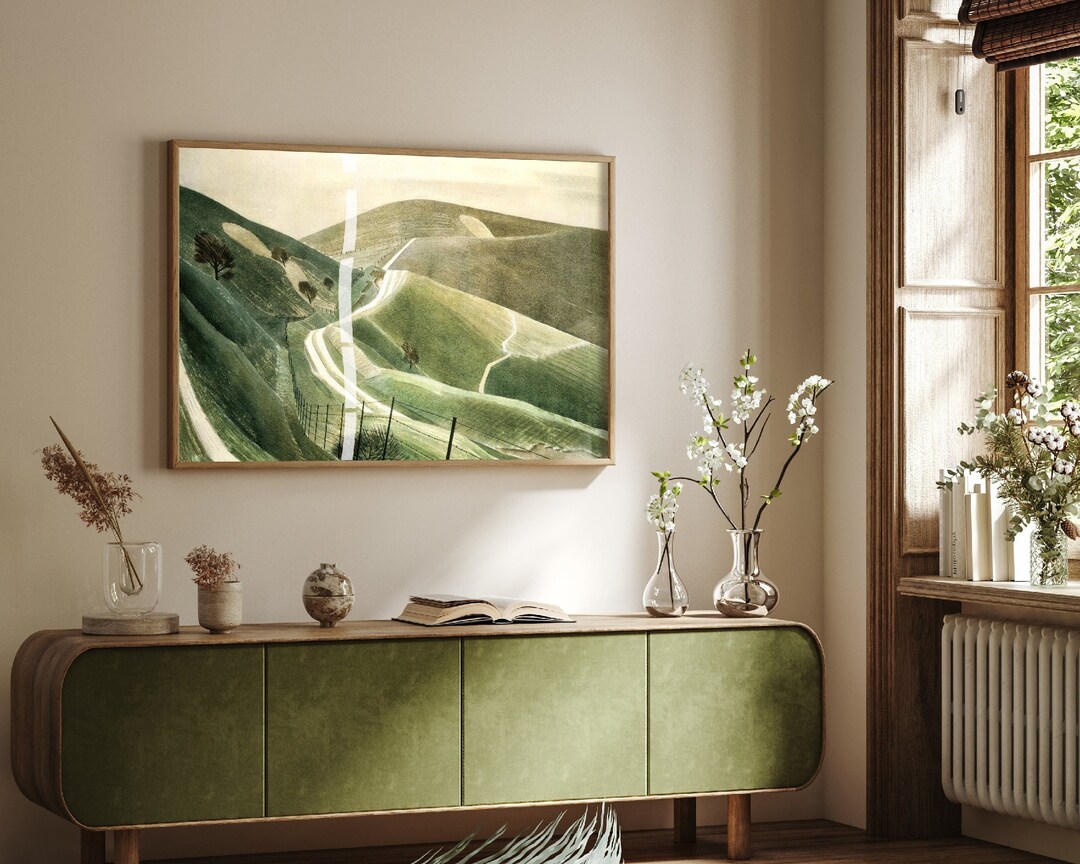 Eric Ravilious - Chalk Paths (1935) - Classic Painting Photo Poster ...