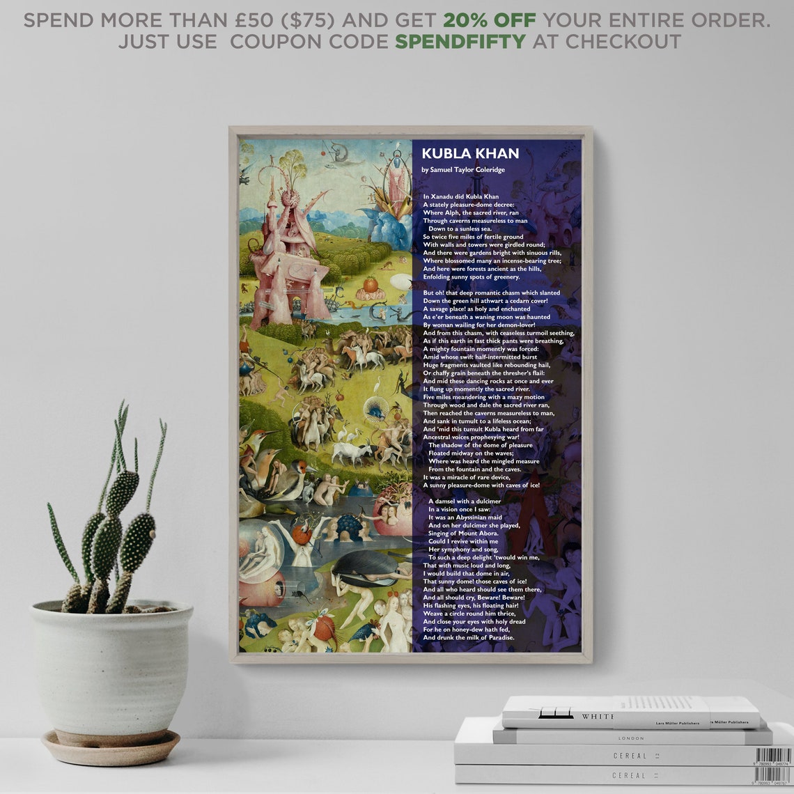 Kubla Khan by Samuel Taylor Coleridge - Poem Poetry Art Print Poster ...