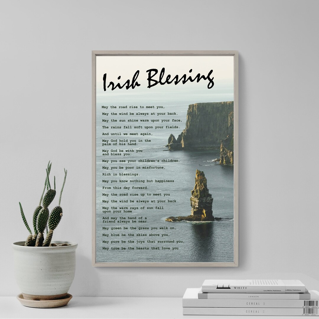 Irish Blessing Poem - Irish Coast and Cliffs - Poster Original Art ...