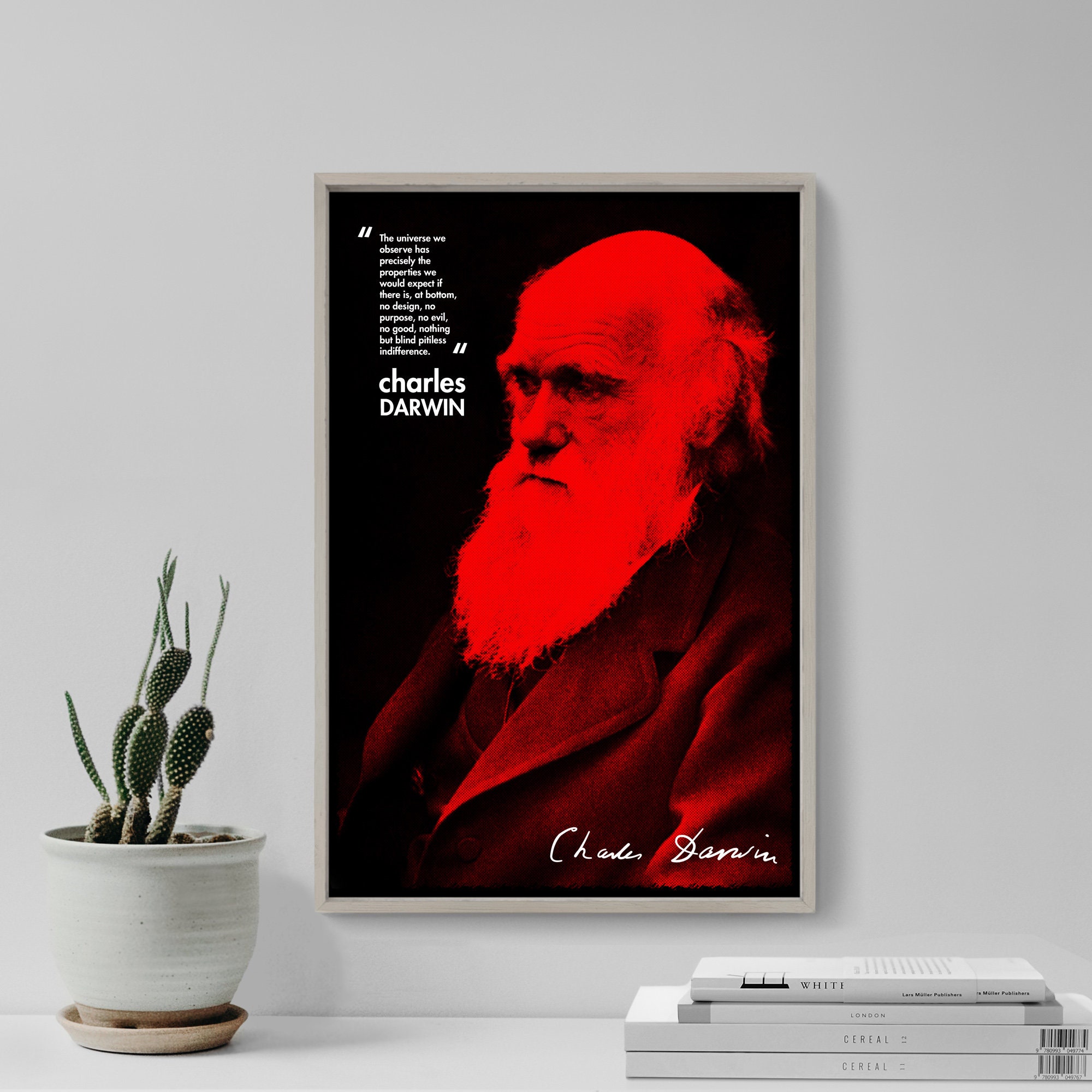 Charles Darwin Art Print With Quote - Photo Poster Gift Wall Decor ...