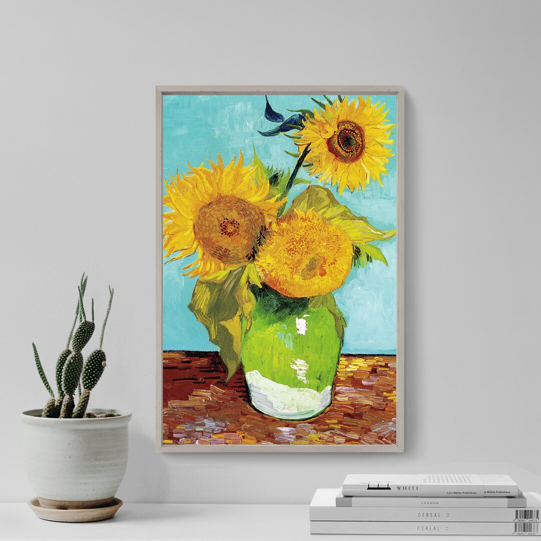 Vincent Van Gogh - Three Sunflowers in a Vase (1888) - Classic Painting ...