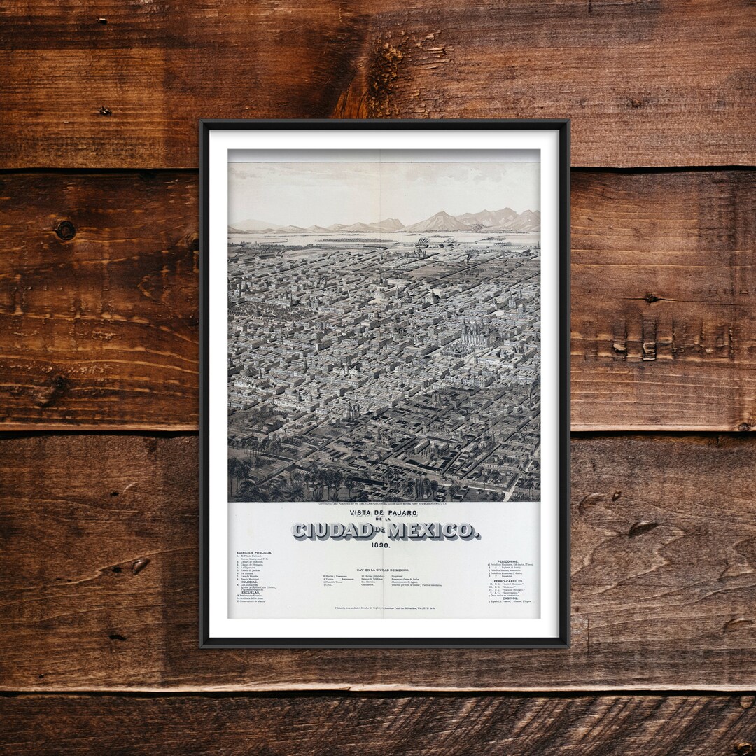 Gorgeous Vintage Map of Mexico City From 1890 - A Must-have for Any ...