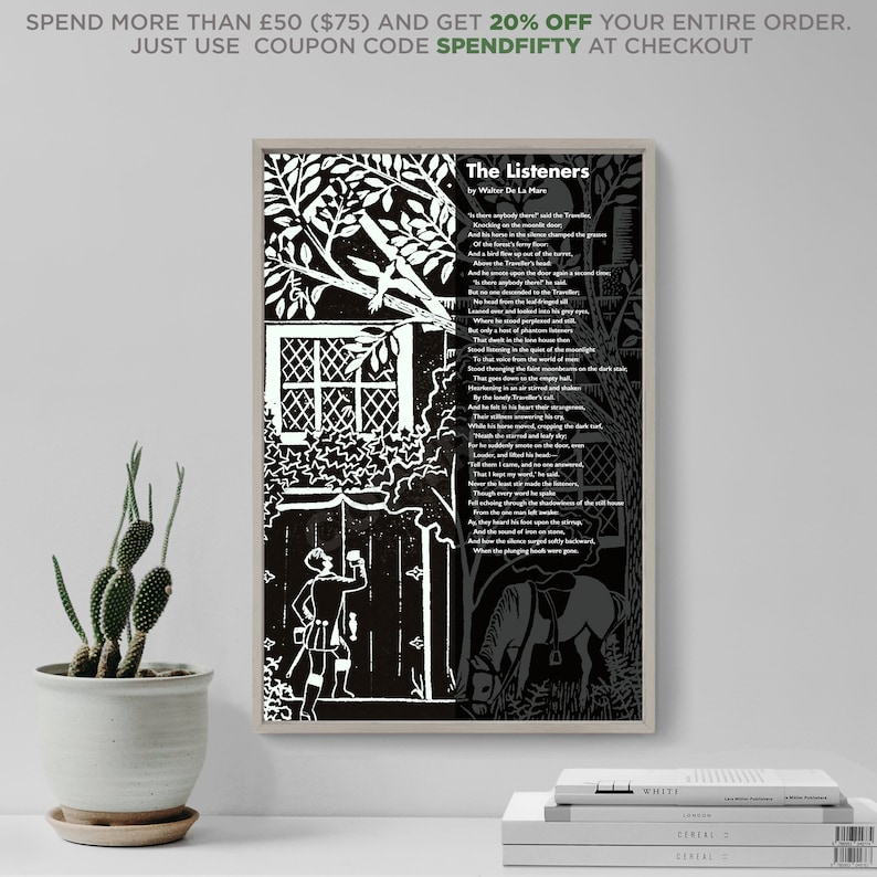 The Listeners Poem by Walter De La Mare Art Print Poster - Etsy