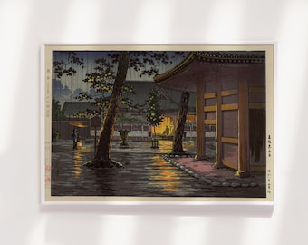 Tsuchiya Koitsu A Winter Day at the Temple Asakusa Print Poster - Etsy