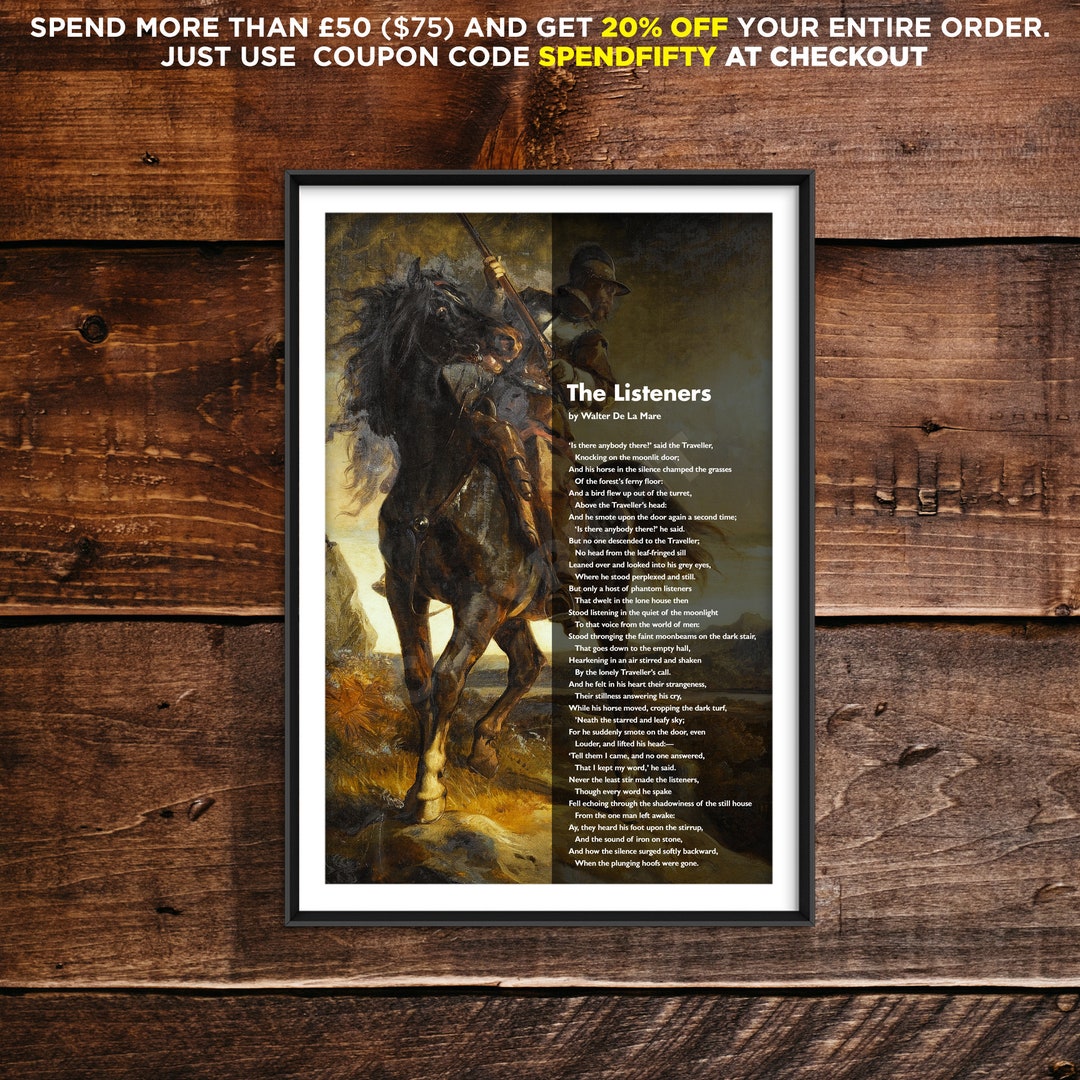 The Listeners Poem by Walter De La Mare (the Horse) - Art Print Poster ...