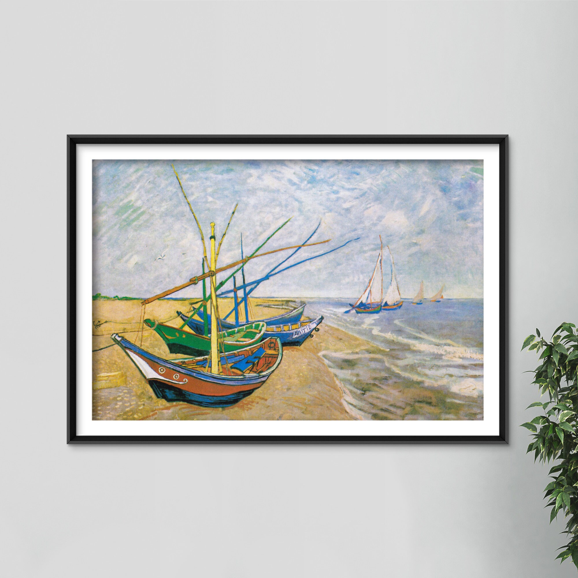 Vincent Van Gogh - Fishing Boats on the Beach at Saintes Maries (1888 ...