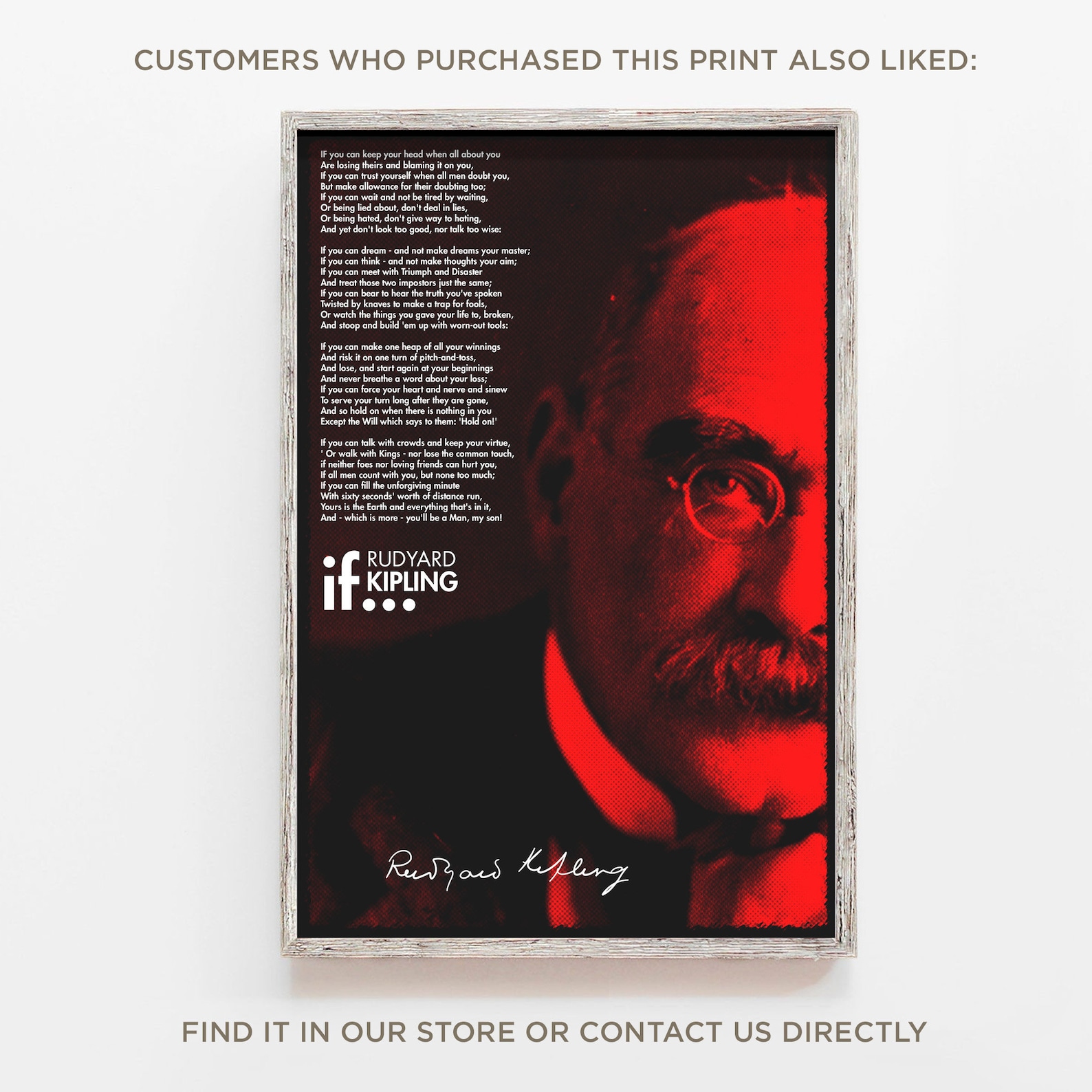 RUDYARD KIPLING Typographic Poster Art Print Photo Quotes | Etsy