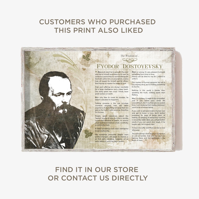 Fyodor Dostoyevsky Original Art Print Photo Poster Gift Wall - Etsy UK