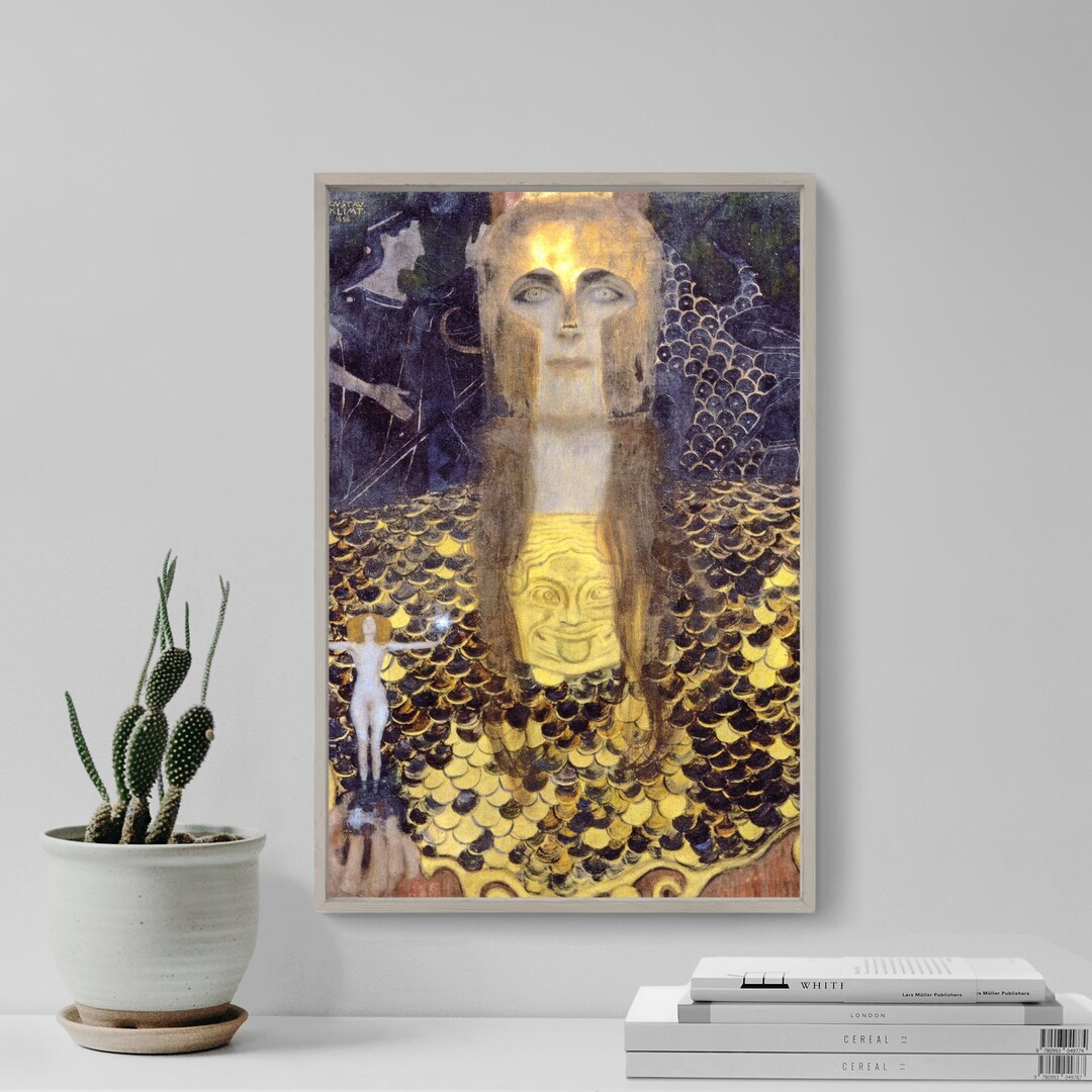 Gustav Klimt - Pallas Athena (1898) - Classic Painting Photo Poster ...
