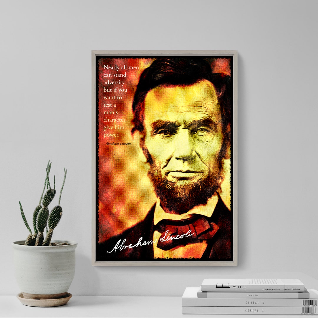 Abraham Lincoln Original Art Print With Quote - Photo Poster Gift Wall ...