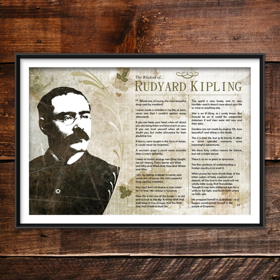 Rudyard Kipling Greatest Quotes - Original Art Print Featuring His ...