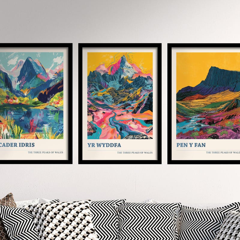 Three Mountain Peaks - Etsy