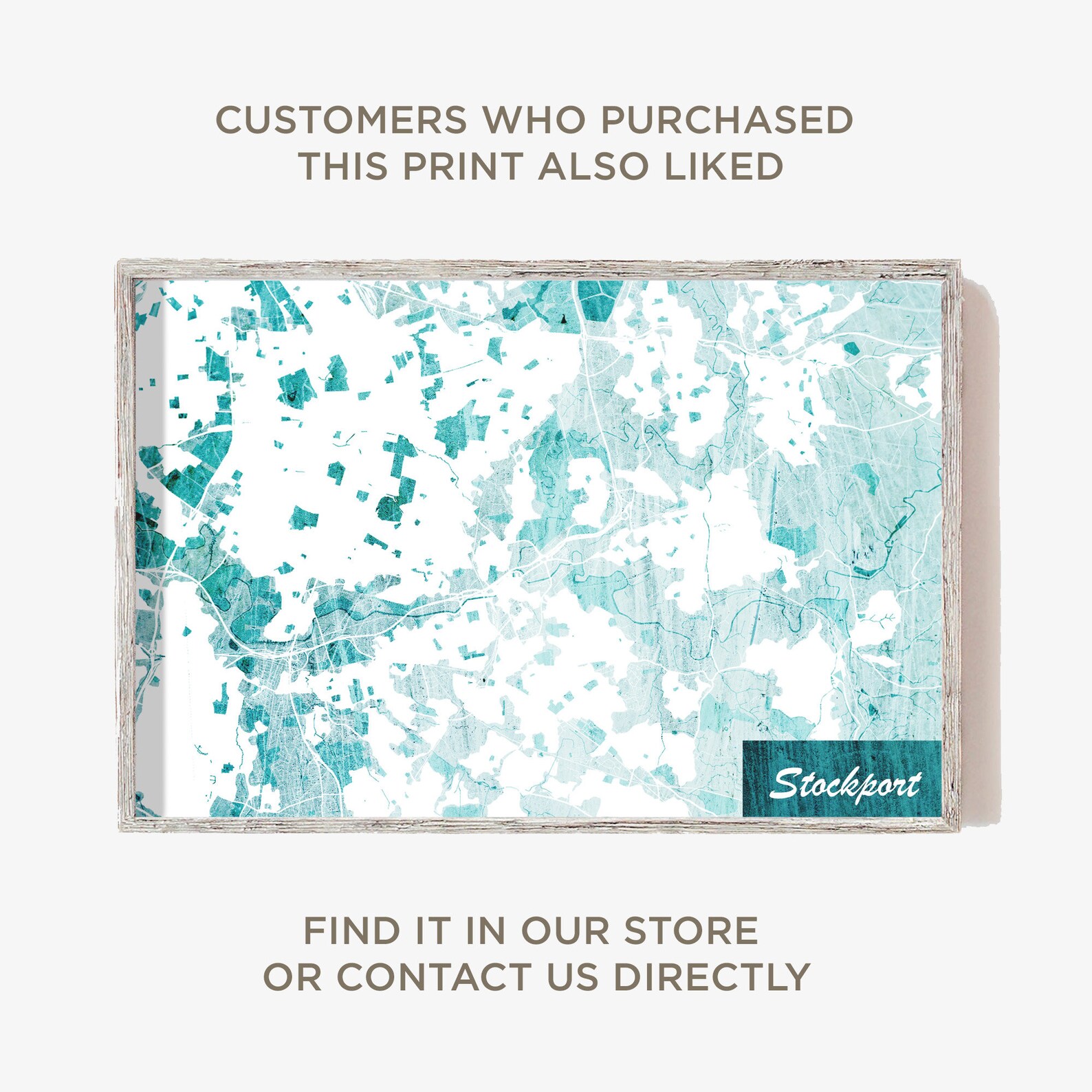 Stockport Map Original Art Print City Street Map of - Etsy UK