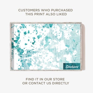 Stockport Map - Original Art Print - City Street Map of Stockport ...