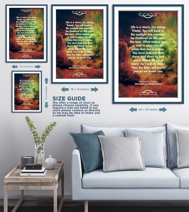 Alexandre Dumas Poster - Life is a Storm, My Young Friend - Photo Print ...