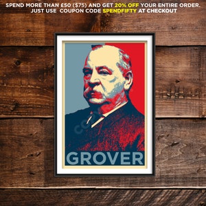 Grover Cleveland Original Art Print - Photo Poster Gift Home Wall Decor ...