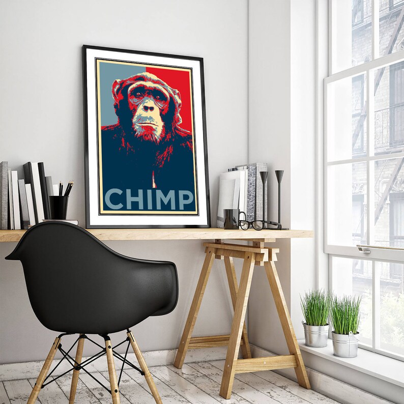 Chimp Original Art Print - Photo Poster Gift Wall Home Decor - Hope ...