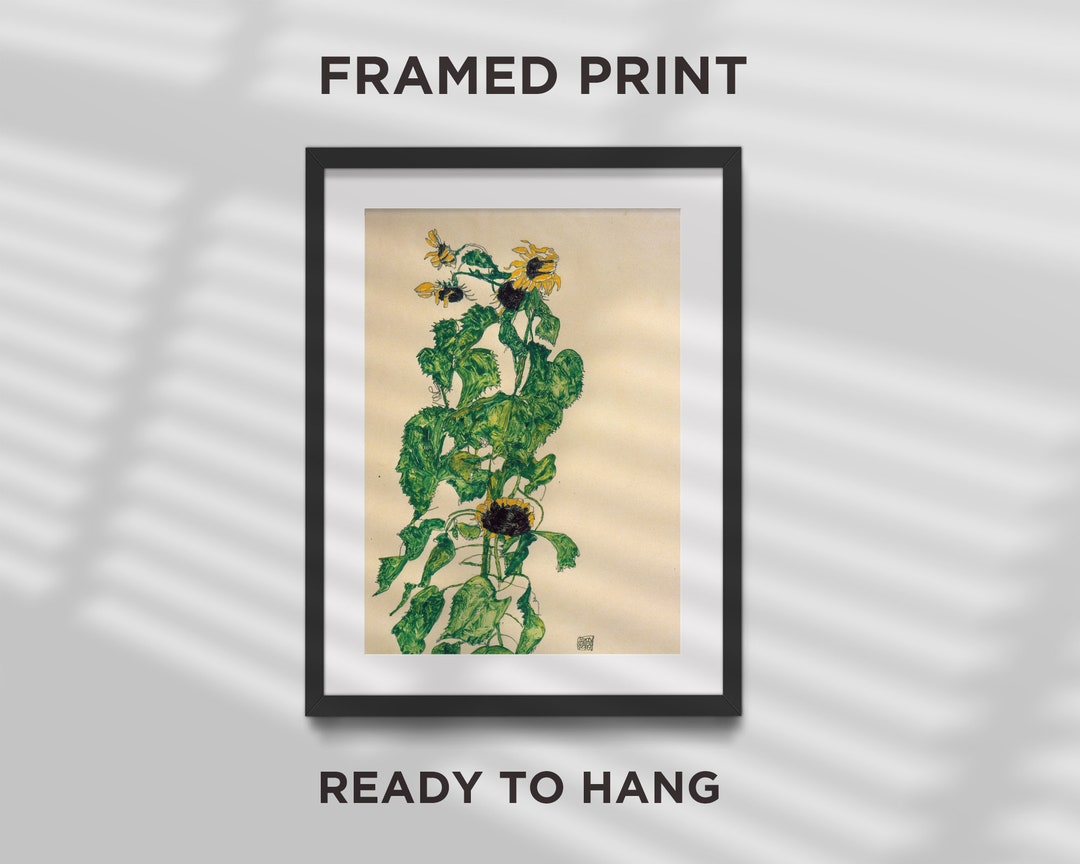 FRAMED PRINT - Egon Schiele - Sunflowers (1917) - Classic Painting ...