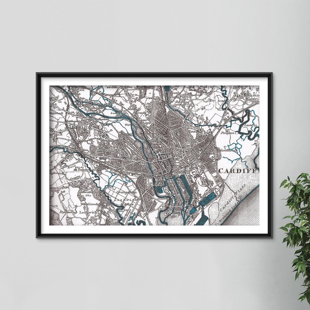 Reproduction of a Vintage Cardiff (wales) Map From 1911 - Photo Poster ...