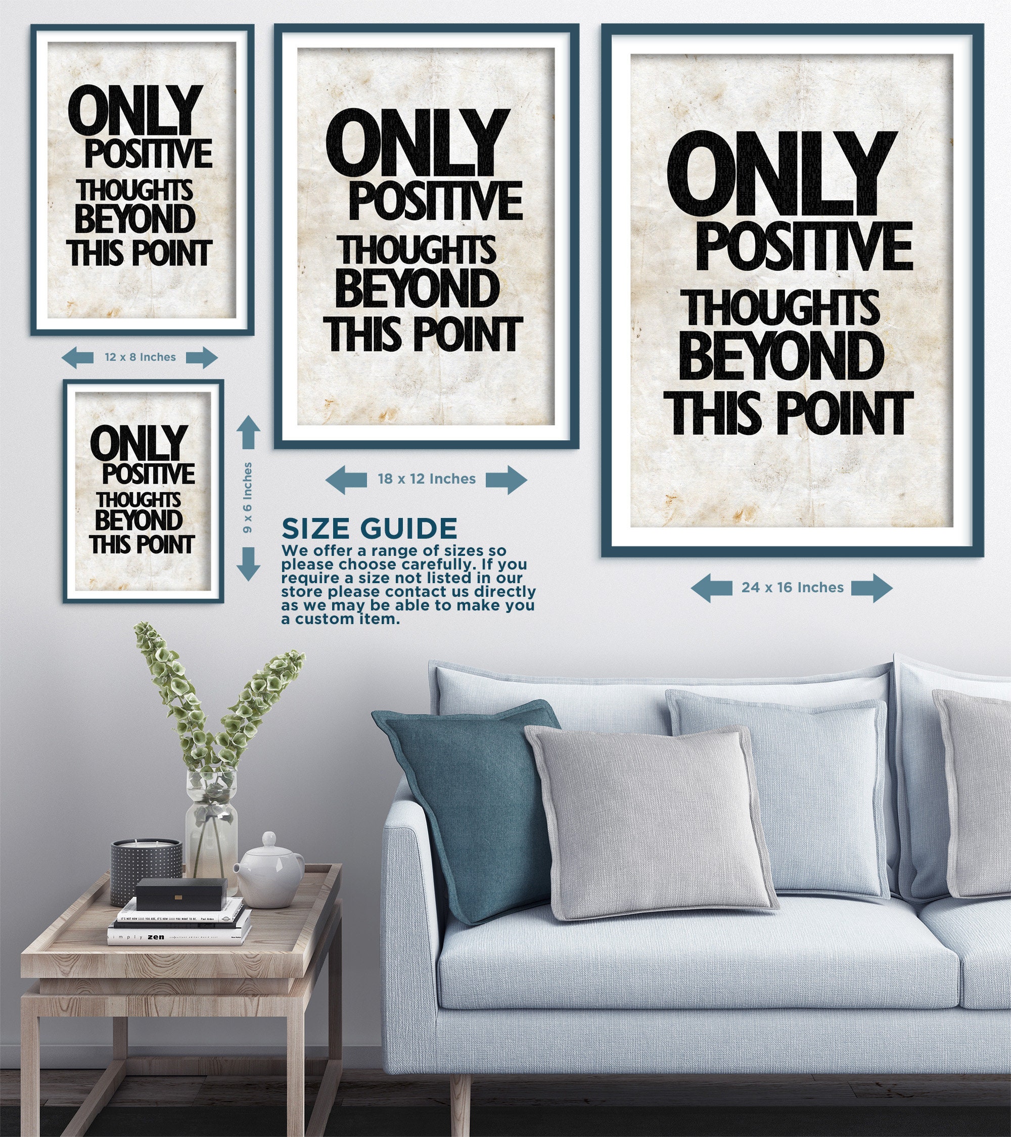 Motivational Quote Poster - Only positive thoughts beyond this point ...