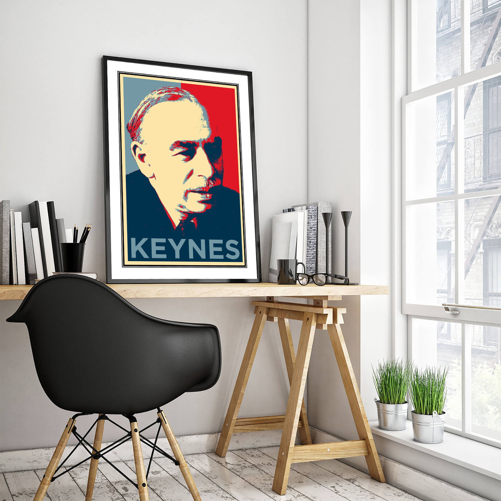 John Maynard Keynes Original Art Print - Photo Poster Gift Home Wall ...