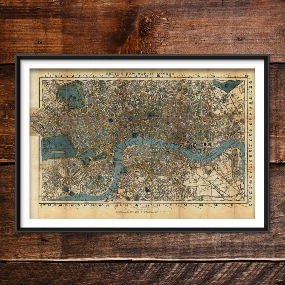 Reproduction of a Vintage London Map From 1860 - Photo Poster Print ...