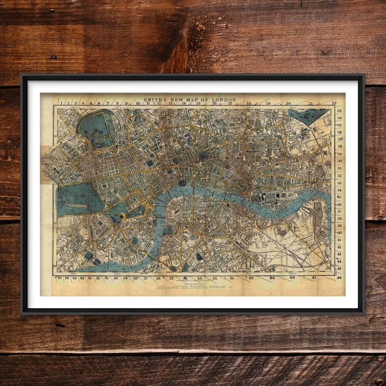 Reproduction of a Vintage London Map from 1860 Photo Poster | Etsy