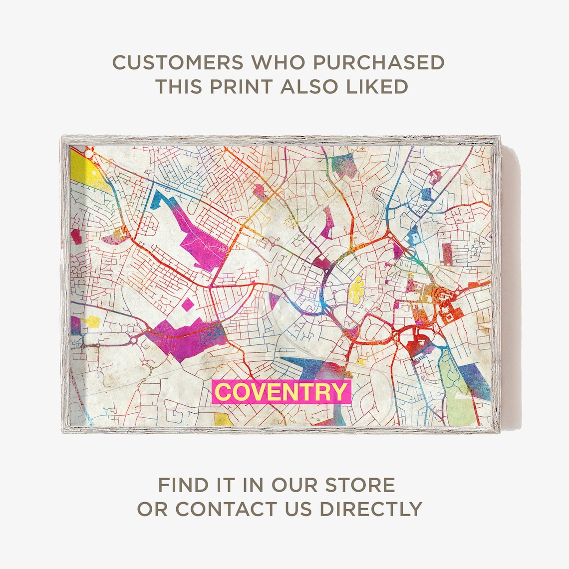 Historic Map of Coventry (england) From 1749 (reproduction) Photo ...