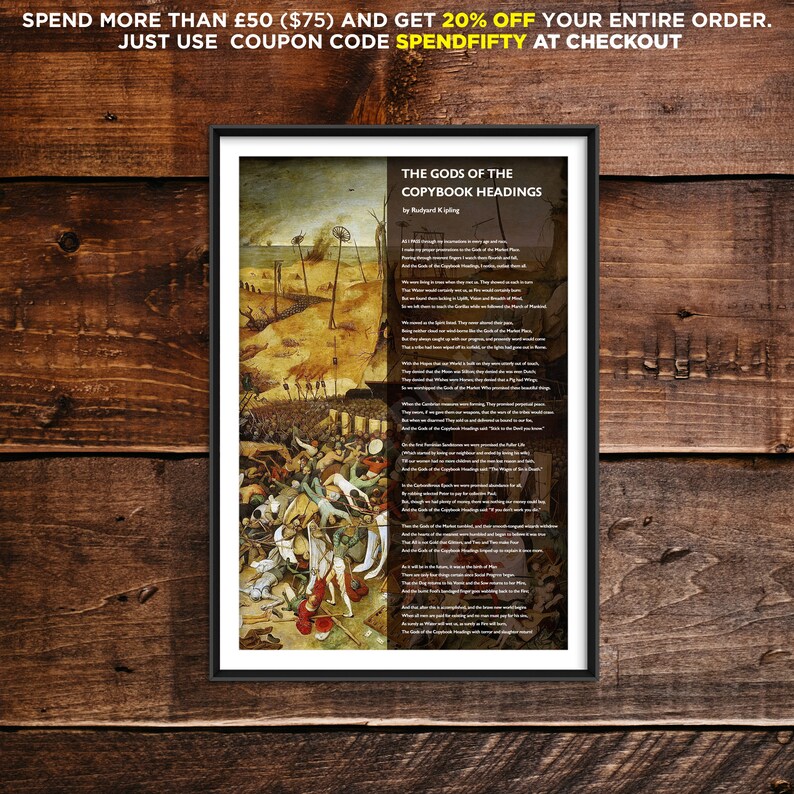 The Gods of the Copybook Headings Poem by Rudyard Kipling - Etsy UK