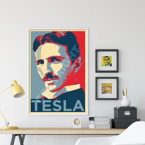 Nikola Tesla Original Art Print - Photo Poster Gift Wall Decor - Hope ...