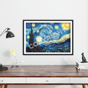 Vincent Van Gogh - Starry Starry Night (1889) - Art Print Painting ...