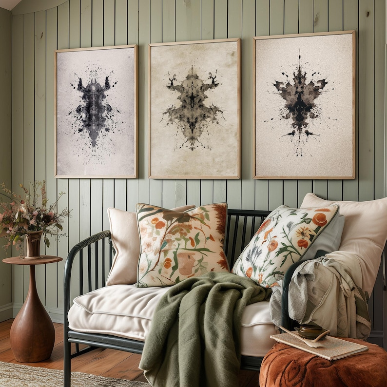 Rorschach Inkblot Set of Three Art Prints - Creepy Crawlie - 3 ...