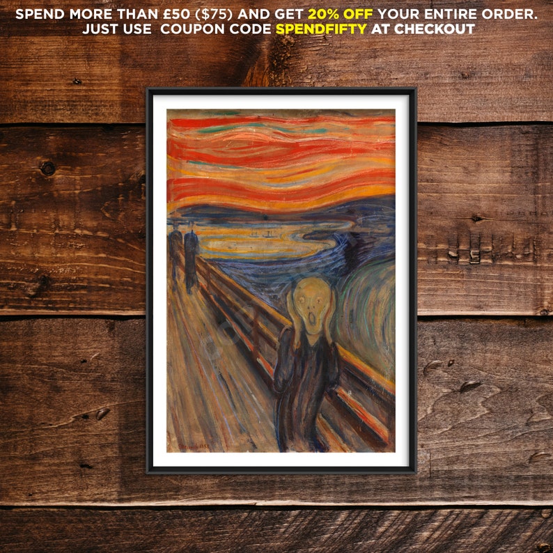 Edvard Munch - the Scream (1893) - Reproduction of a Classic Edward ...