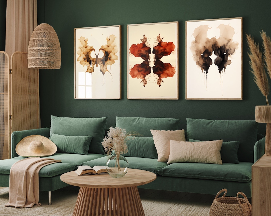 Rorschach Inkblot Colours Set of Three Art Prints - 3 Psychology ...