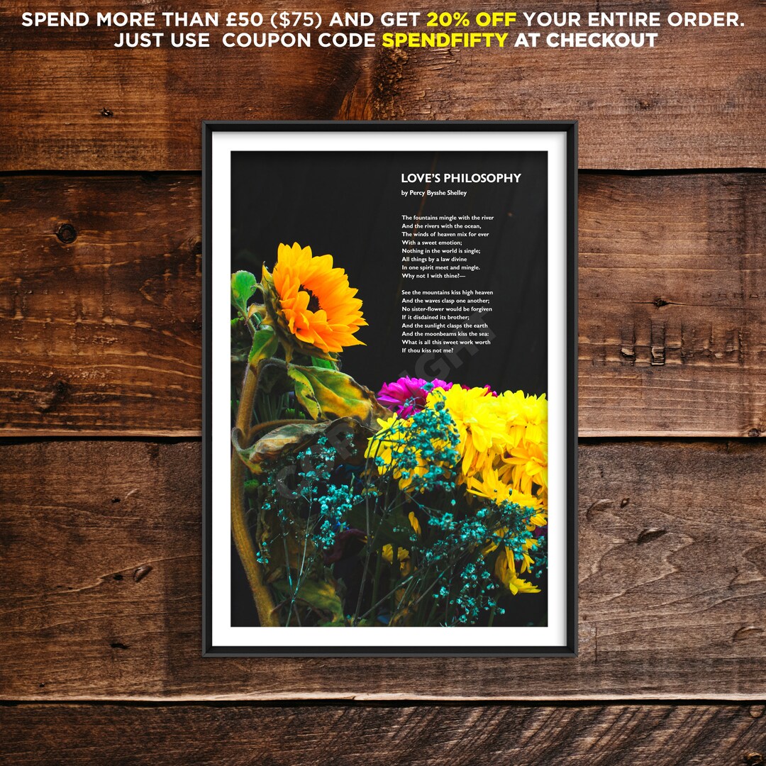 Love's Philosophy - Poem by Percy Bysshe Shelley - Art Print Poster ...
